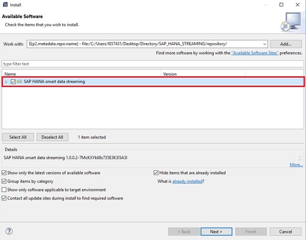 How to Install the Smart Data Streaming Plugin for HANA Studio - ERP Q&A