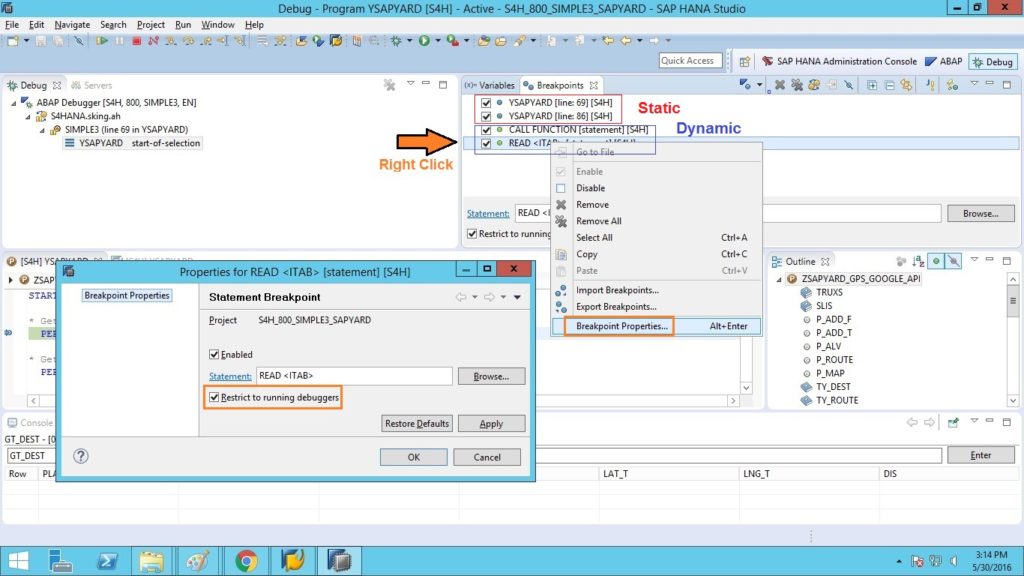ABAP on SAP HANA. Part III. Debugging in ADT - ERP Q&A
