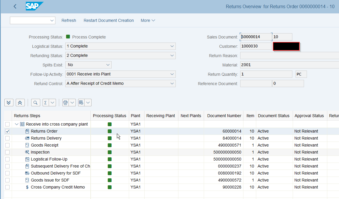Advanced Customer Return management with Material replacement in SAP SD ...