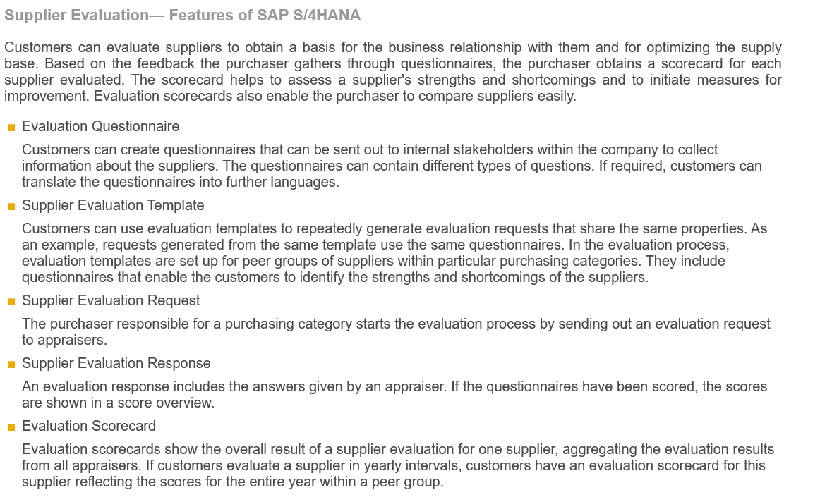 Sap S 4hana Supplier Evaluation Steps Erp Q A