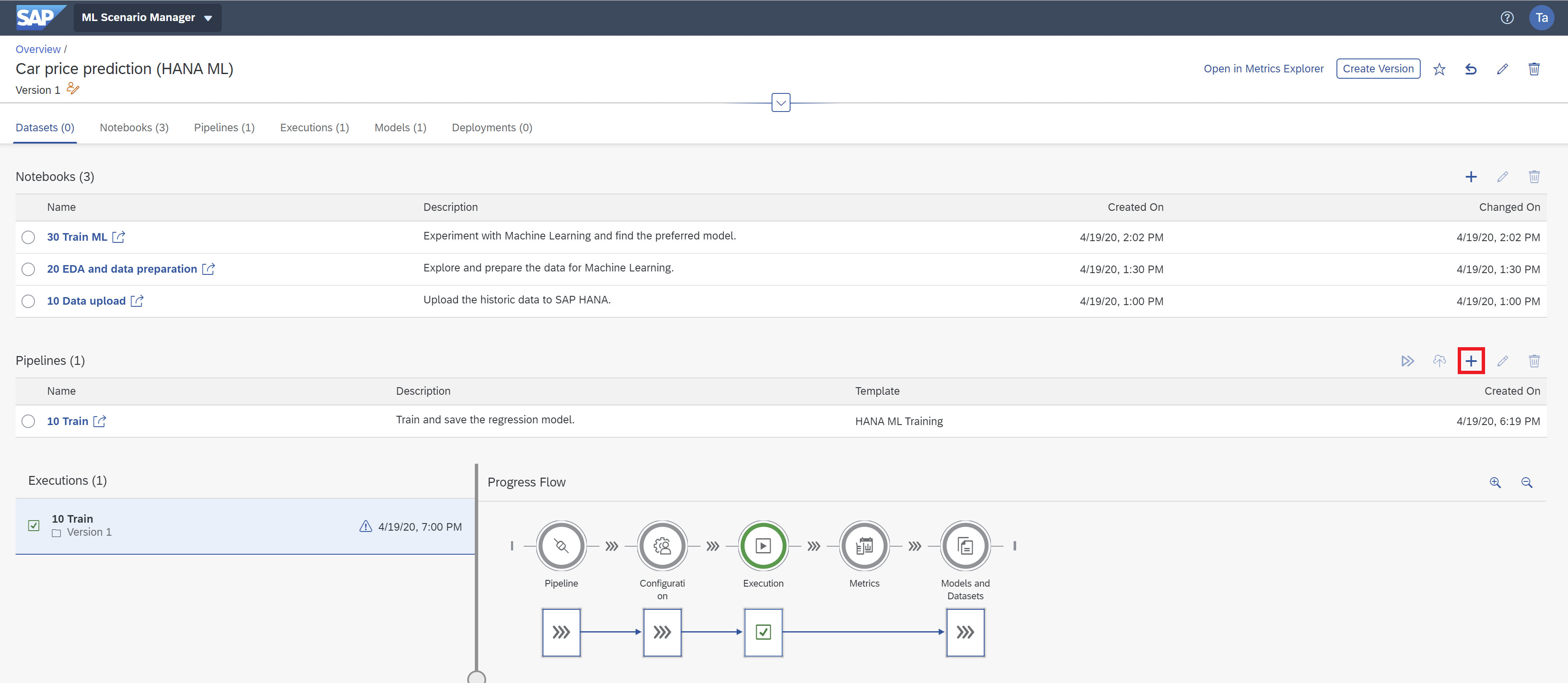 Deploying HANA ML Pipelines with SAP Data Intelligence