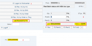 RF Receipt and Reversal: Efficient Handling Units Process