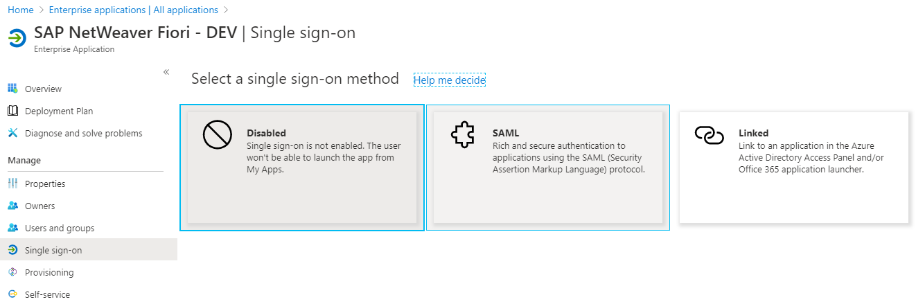 SAML SSO for SAP Fiori & NetWeaver with Azure AD