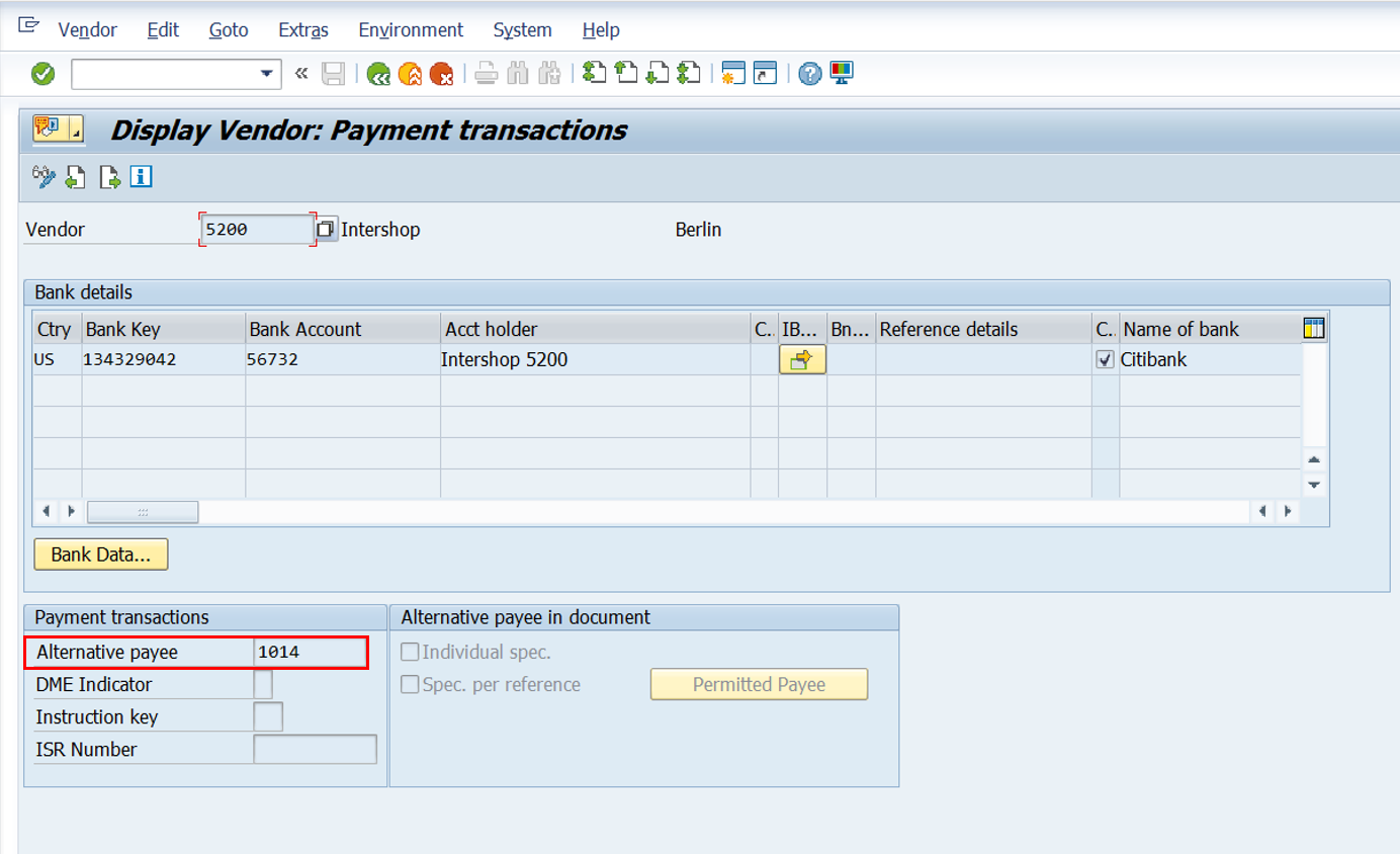 Alternative Payee vs Alternative Payee In Document
