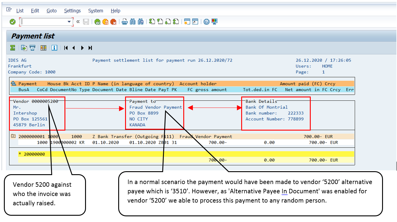 Alternative Payee vs Alternative Payee In Document