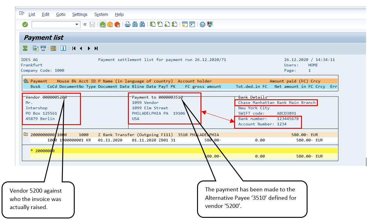 Alternative Payee vs Alternative Payee In Document