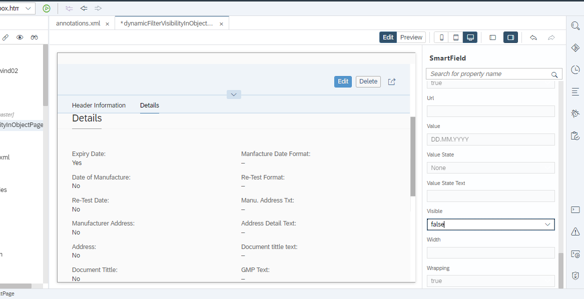 Fiori Elements- (List Report /Object Page)-Enable/Disable/Hide/Unhide input field based on ...
