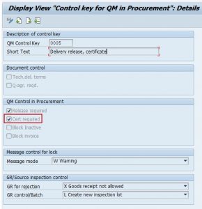 Certificate Quality Verification During Goods Receipt