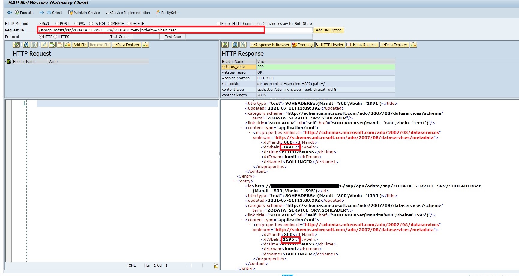 OData Header Response: Success & Error Messages