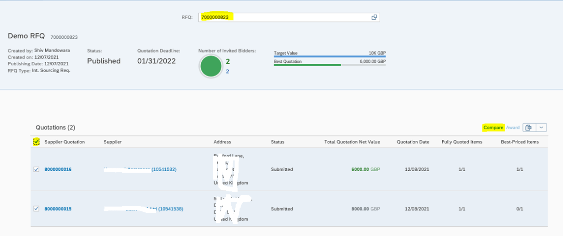 Request for Quotation Process in SAP S/4 Hana - ERP Q&A