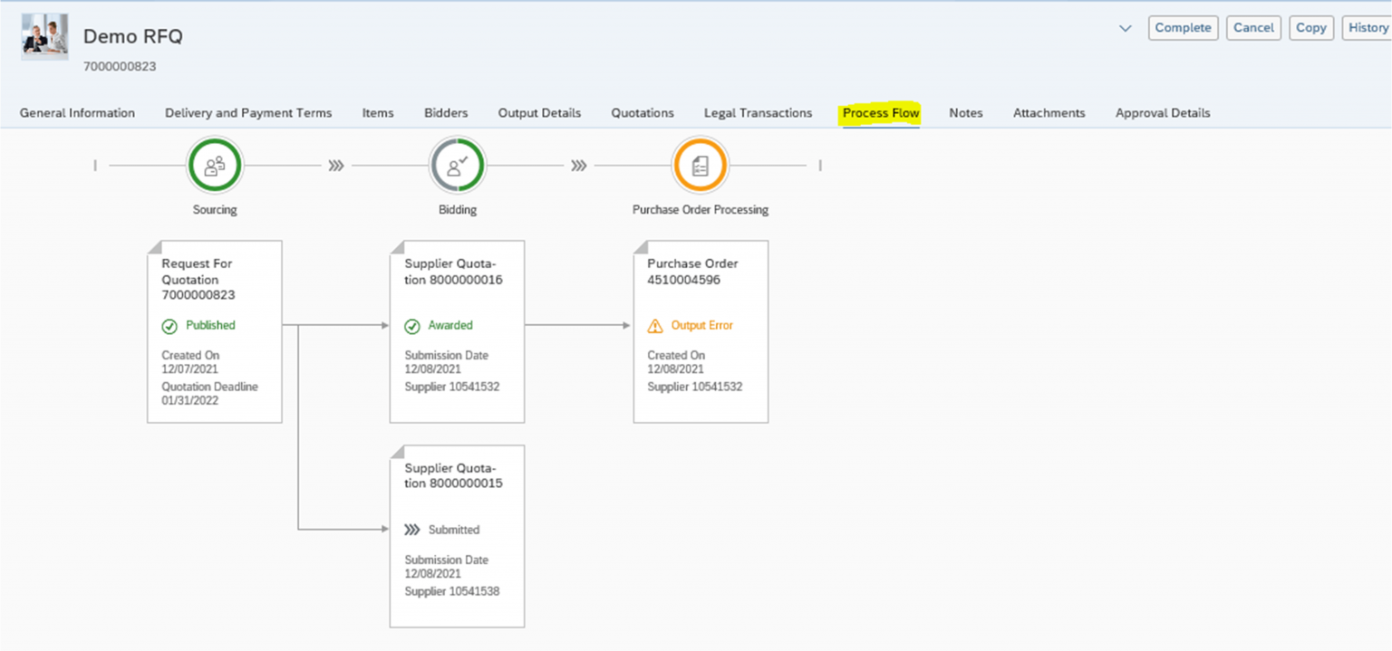 Request for Quotation Process in SAP S/4 Hana