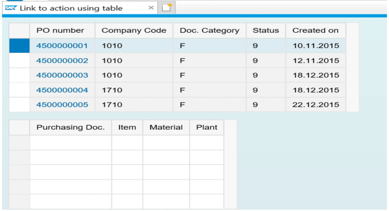Table with Link to action UI element in Webdynpro - ERP Q&A