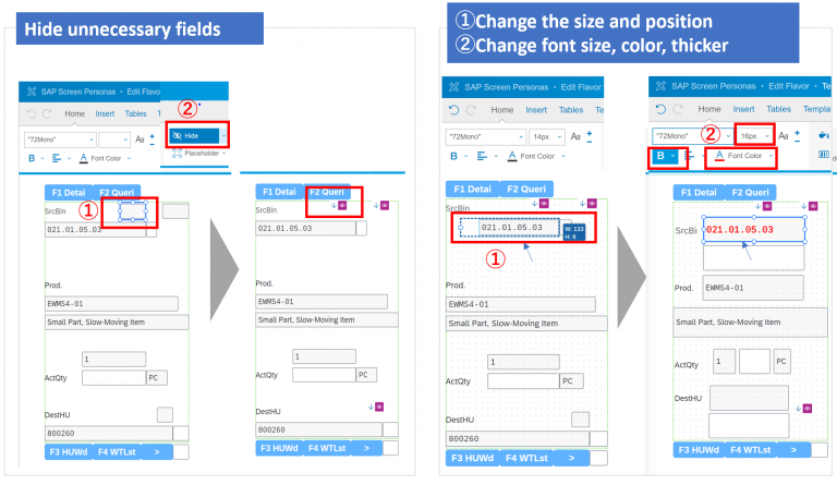 Personalize SAP EWM RFUI Screen with EWM_MOBGUI Service