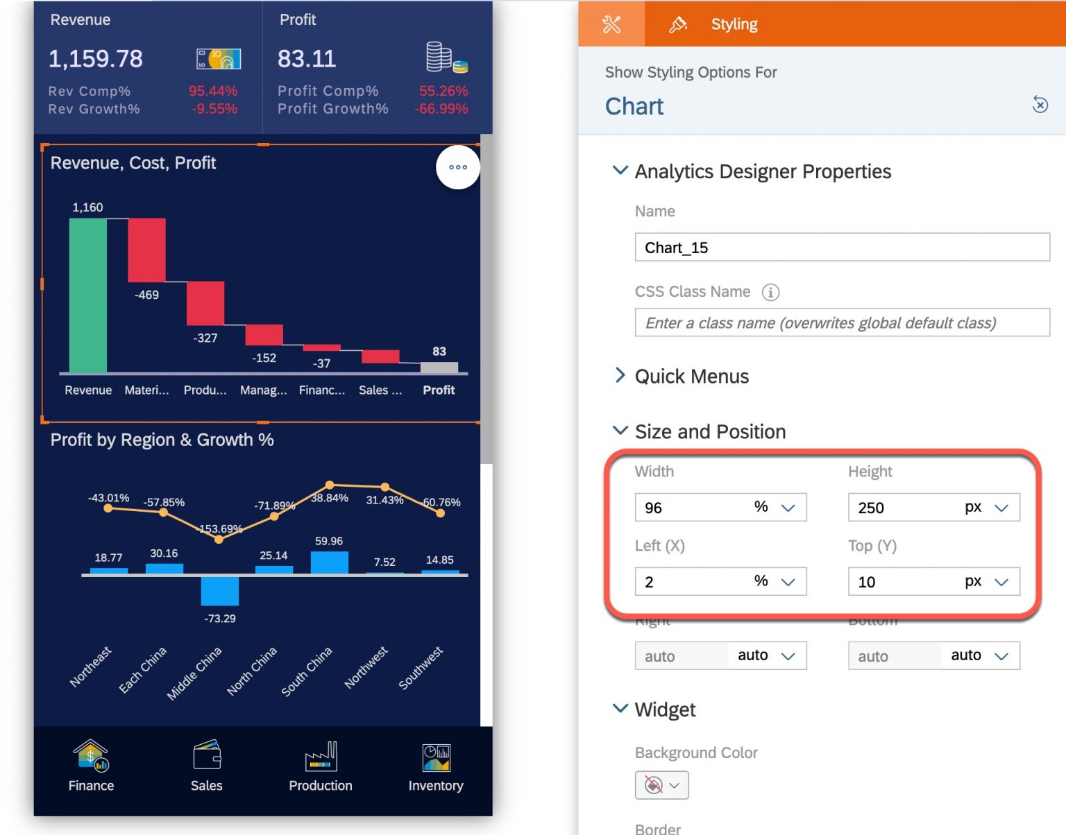 Design a dedicated mobile dashboard by using SAC Analytics Designer