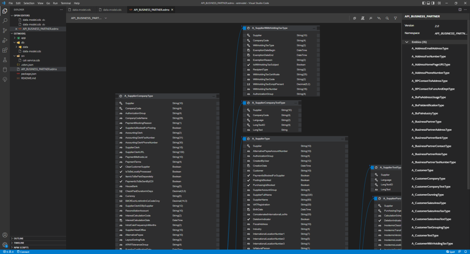 Importing External Data Model with CDS Graphical Modeler