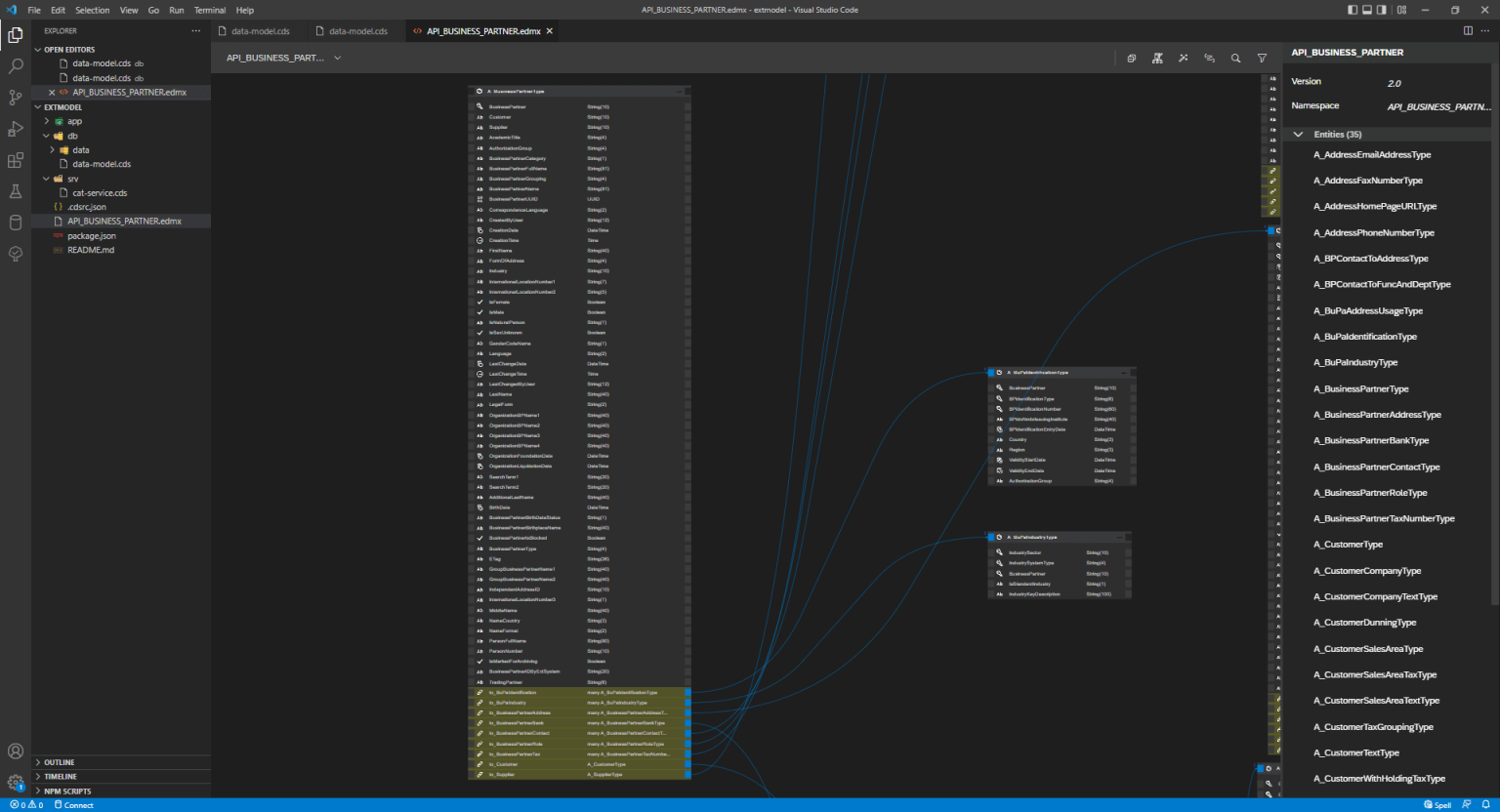 Importing an external data model using CDS Graphical Modeler for Visual ...