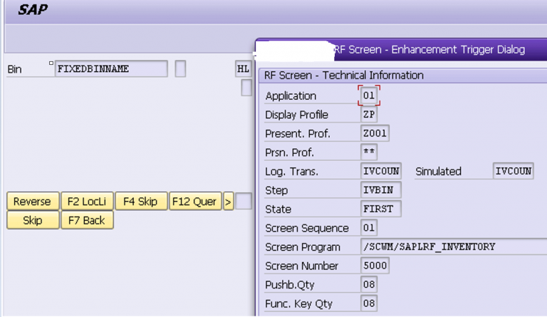 Developments in SAP EWM RF