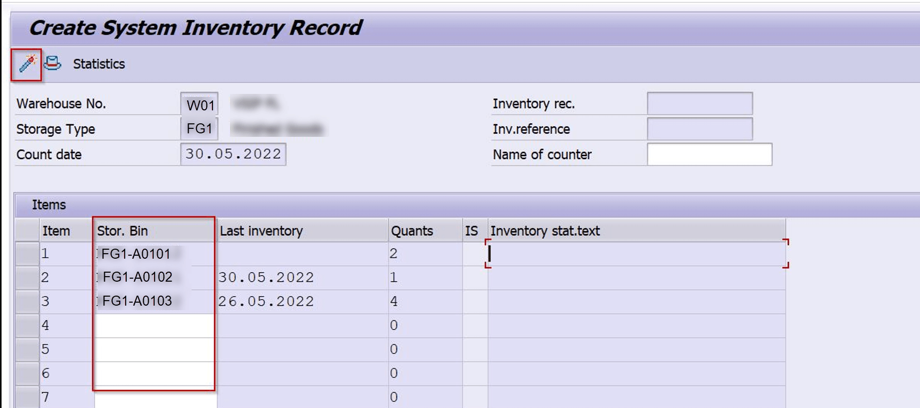 Compare Physical Inventory IM – WM – EWM