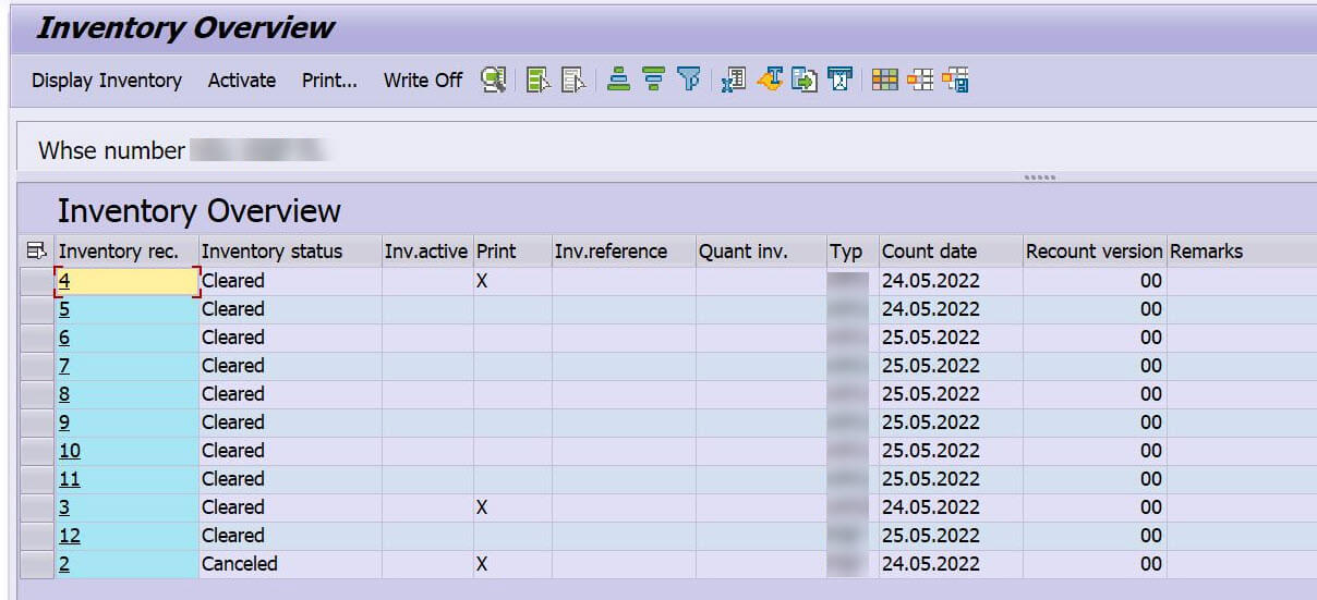 Compare Physical Inventory IM – WM – EWM