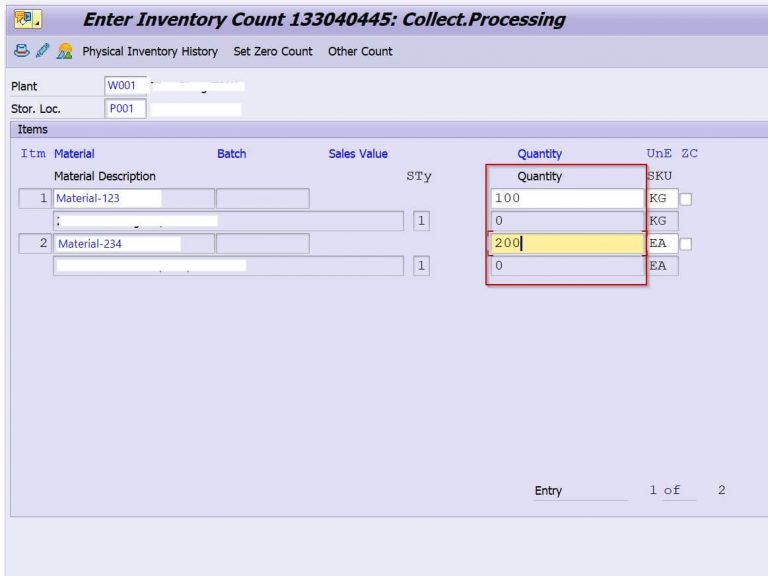 Compare Physical Inventory IM – WM – EWM