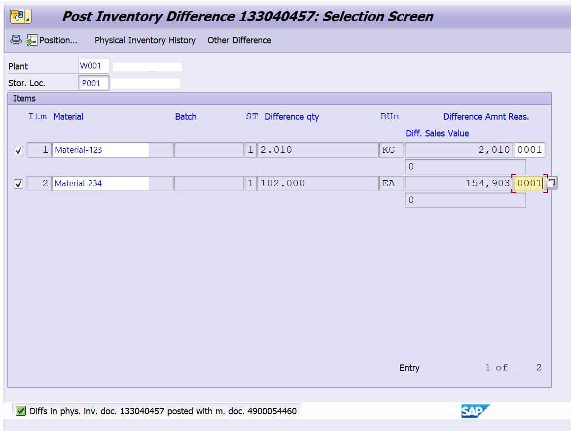 Compare Physical Inventory IM – WM – EWM