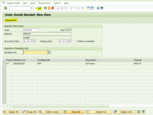 Handling unit in Production Planning – Step by Step guide