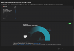 Supportability Tools for SAP HANA