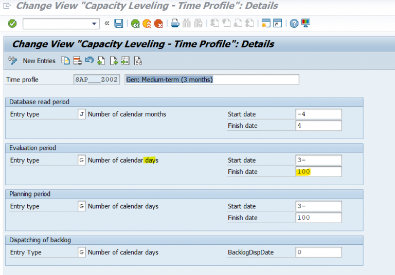 Capacity leveling Overall profiles – Configuration