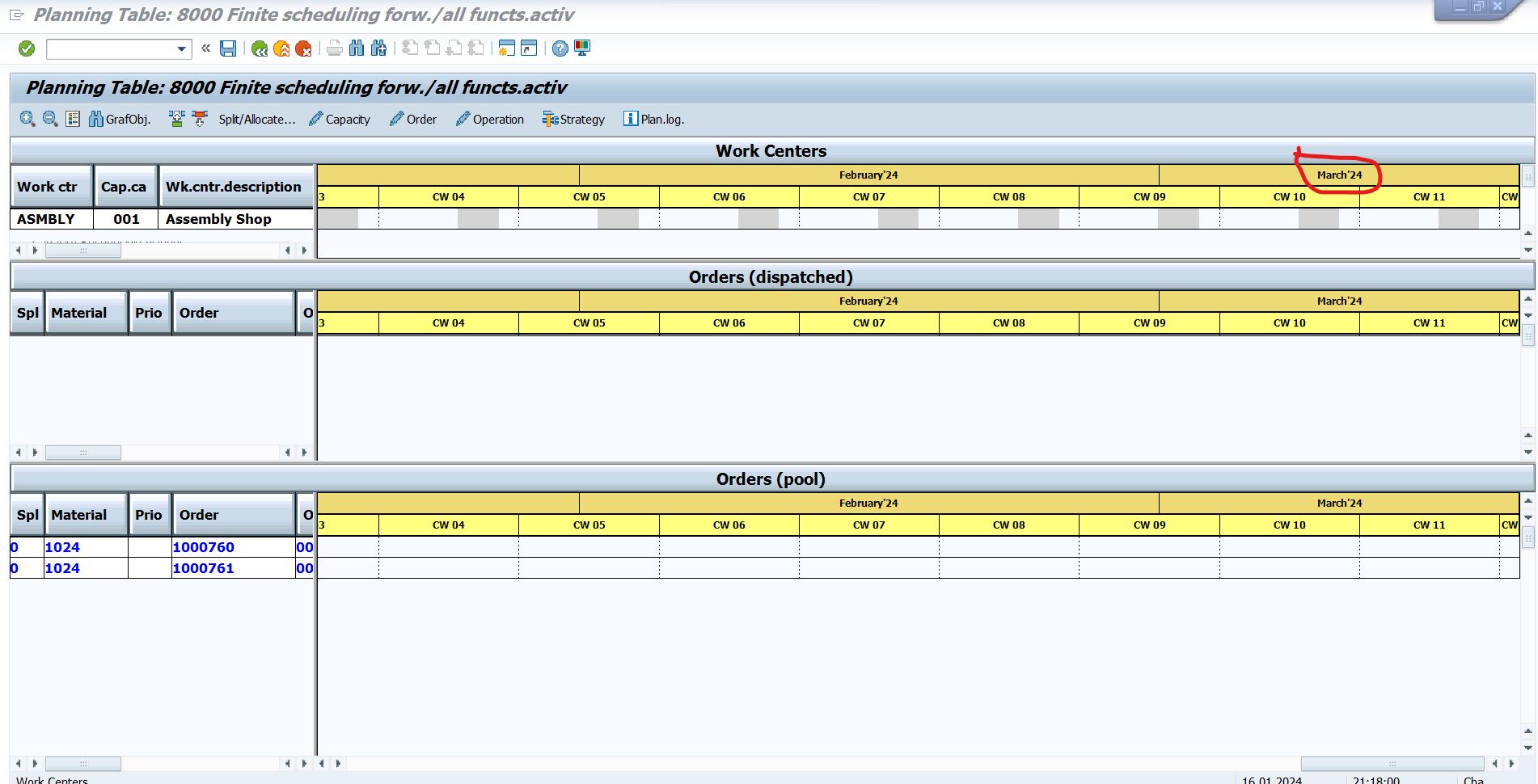 Capacity leveling Overall profiles – Configuration