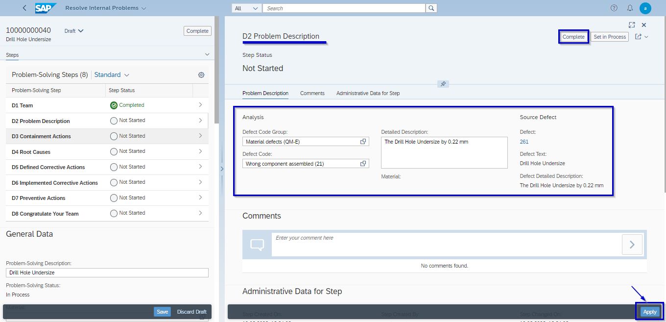Defects Creation And Problem Solving By Using 8 D Methodology In Rise