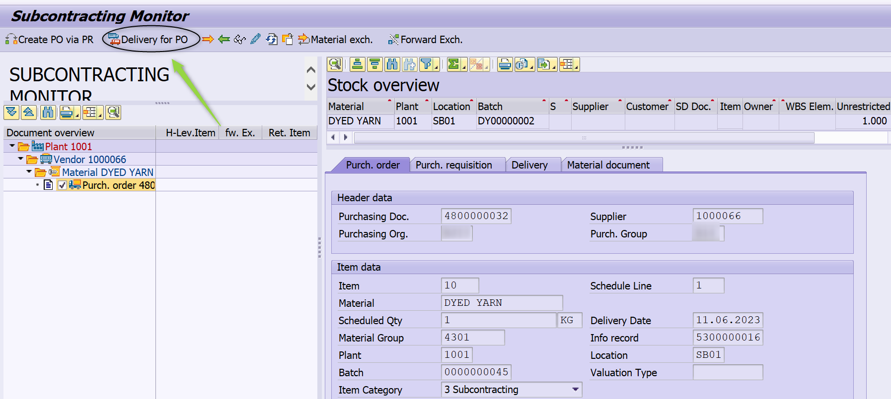 Subcontracting Process in SAP Extended Warehouse Management
