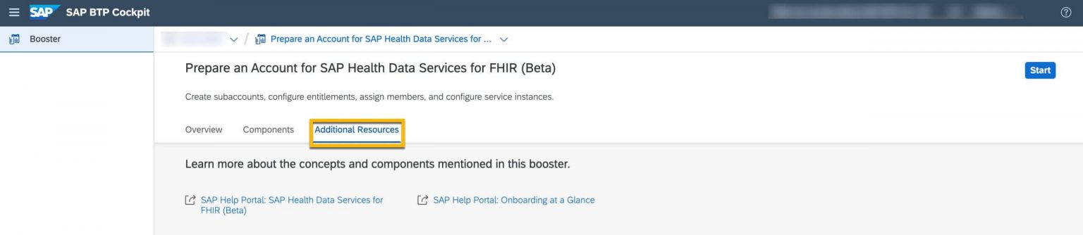 Getting Started Booster for SAP Health Data Services for FHIR