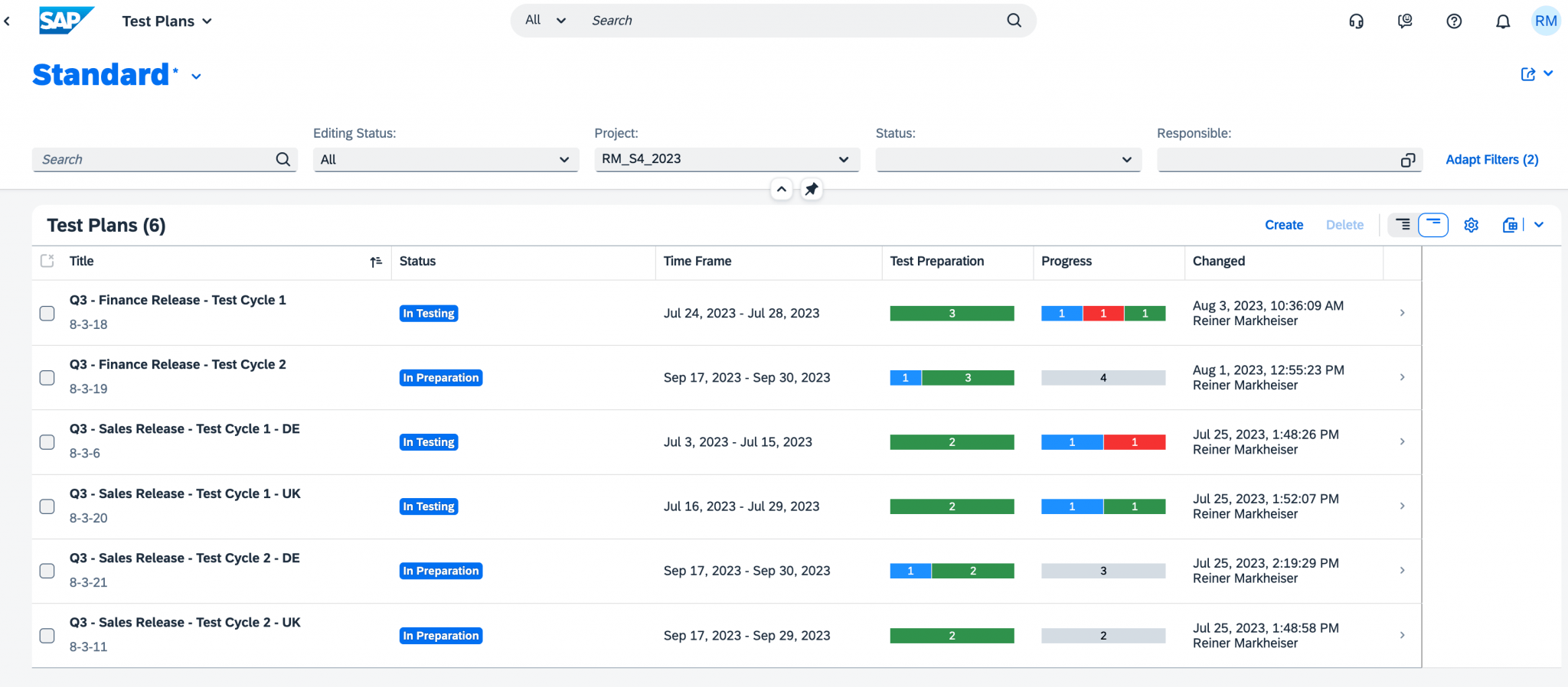 Advanced Test Orchestration using Test Plans in SAP Cloud ALM