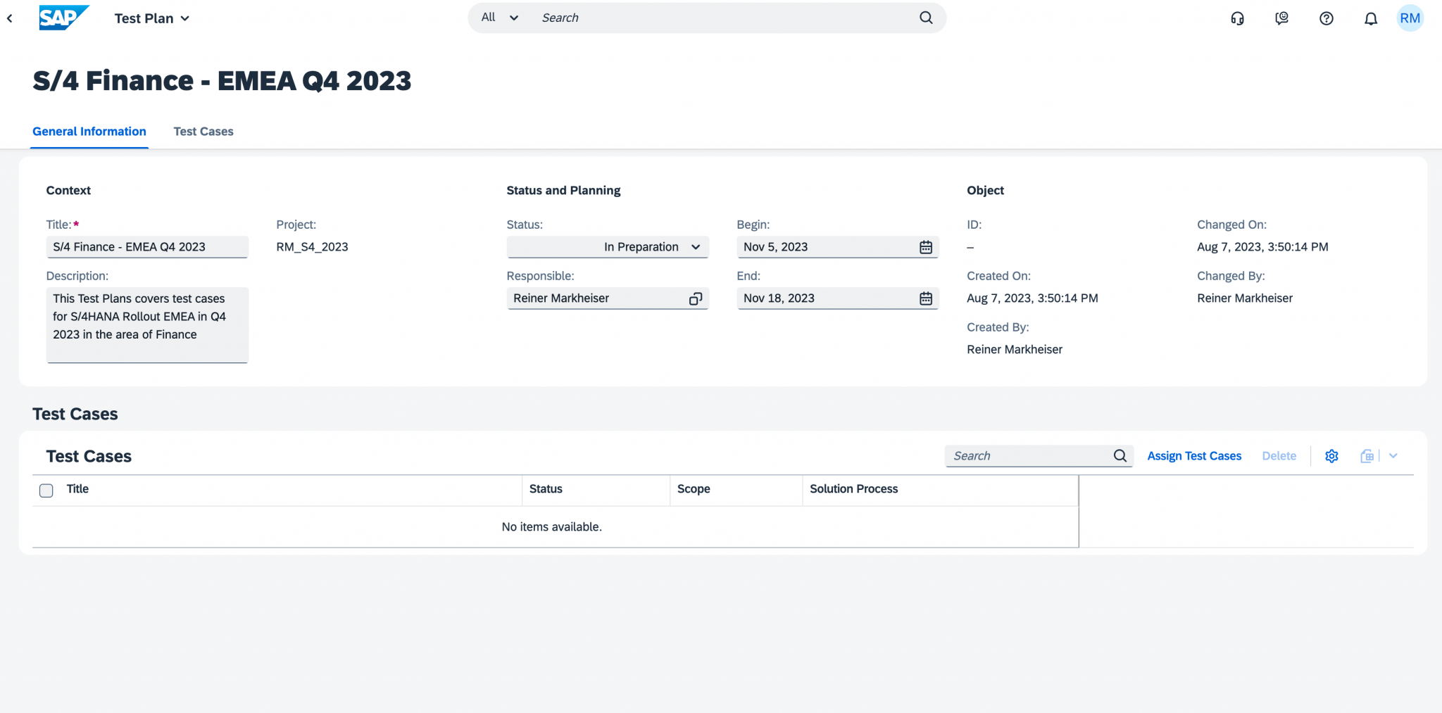 Advanced Test Orchestration using Test Plans in SAP Cloud ALM