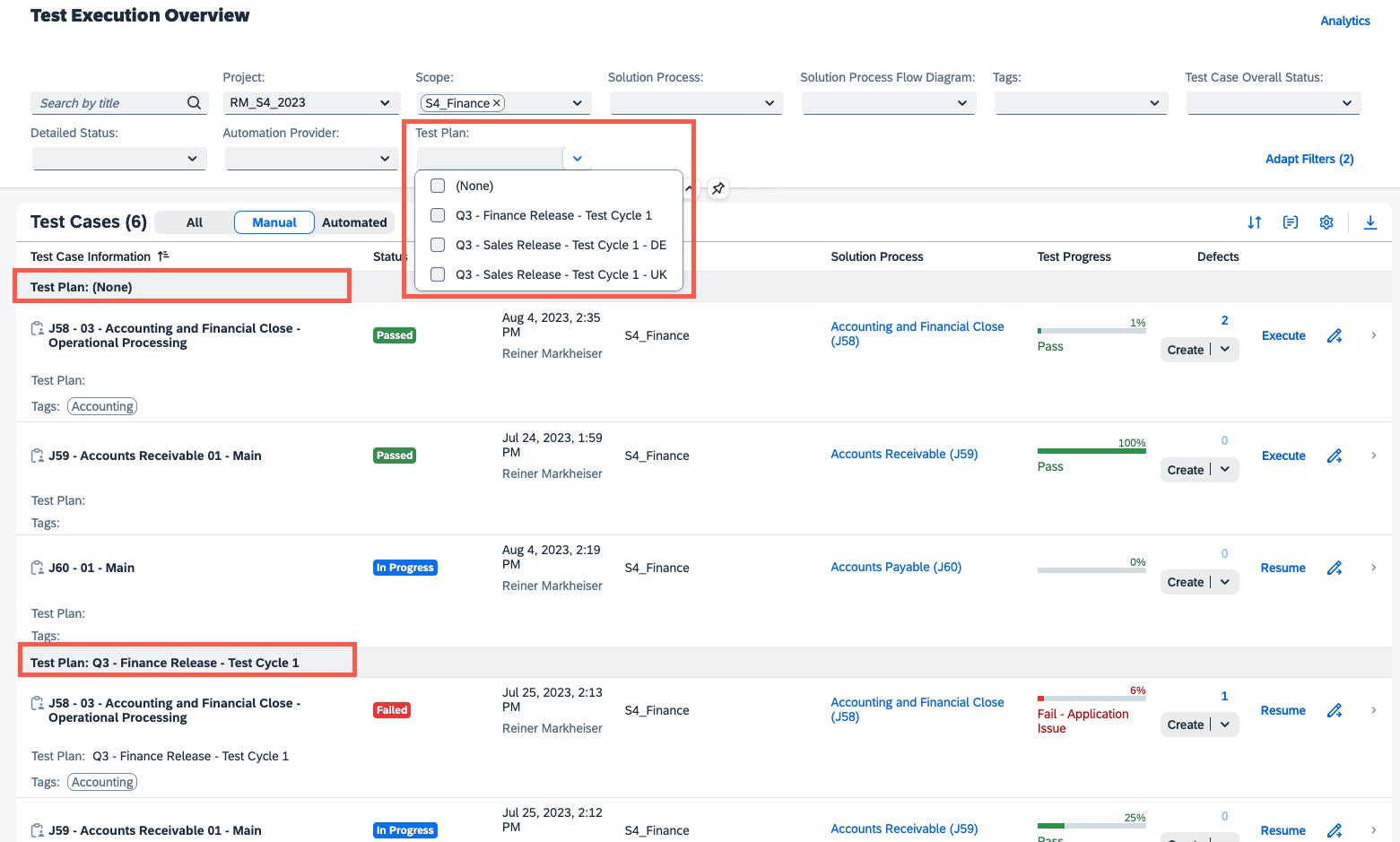 Advanced Test Orchestration using Test Plans in SAP Cloud ALM - ERP Q&A