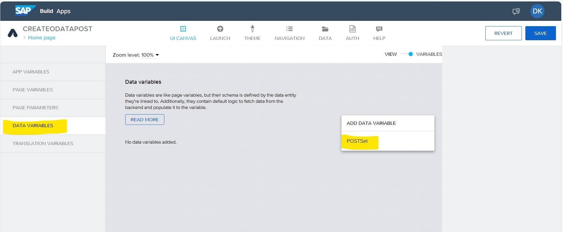 Execute ODATA POST Call in SAP Build Apps