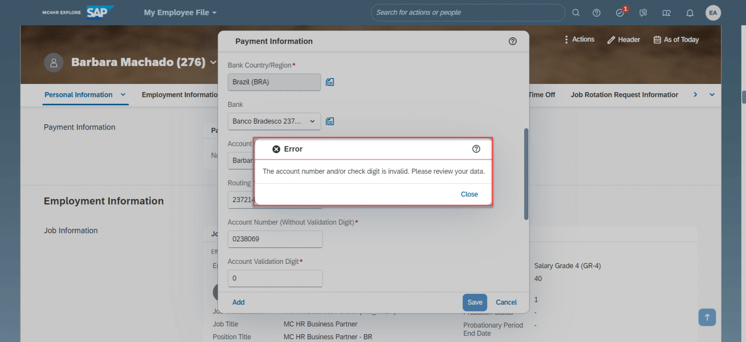 How to Validate Bank Accounts or Work Permit Documents Using Business Rules in Employee Central ...