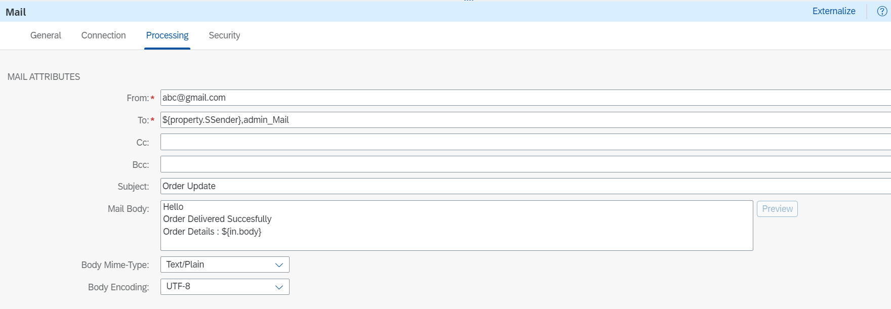 Test Scenerio – ProcessDirect