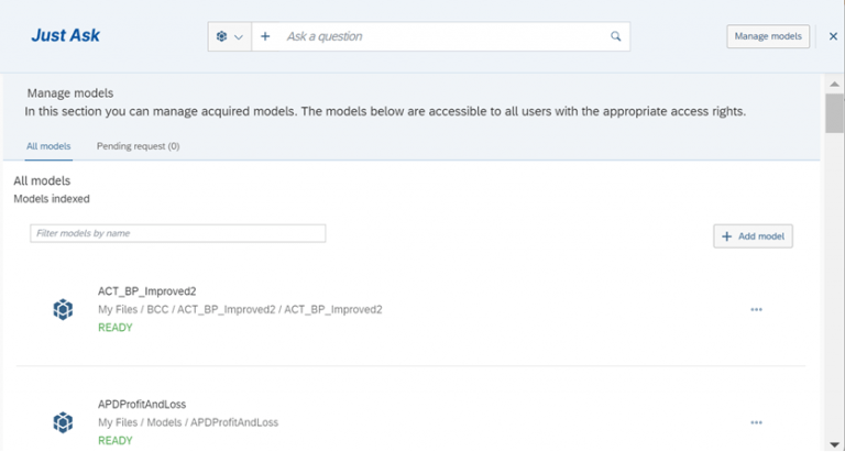 Initial Release of SAP Analytics Cloud Just Ask