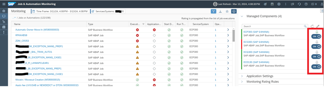 Job and Automation Monitoring features - SAP Cloud ALM