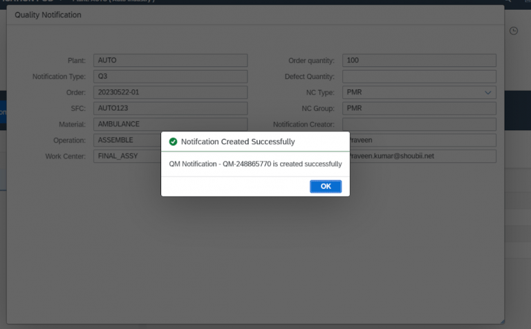 QM Notification Configuration from DMC to ERP