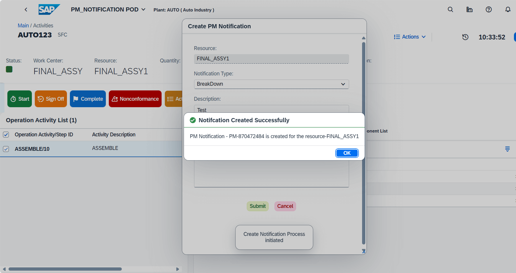 PM Notification Configuration from DMC to ERP