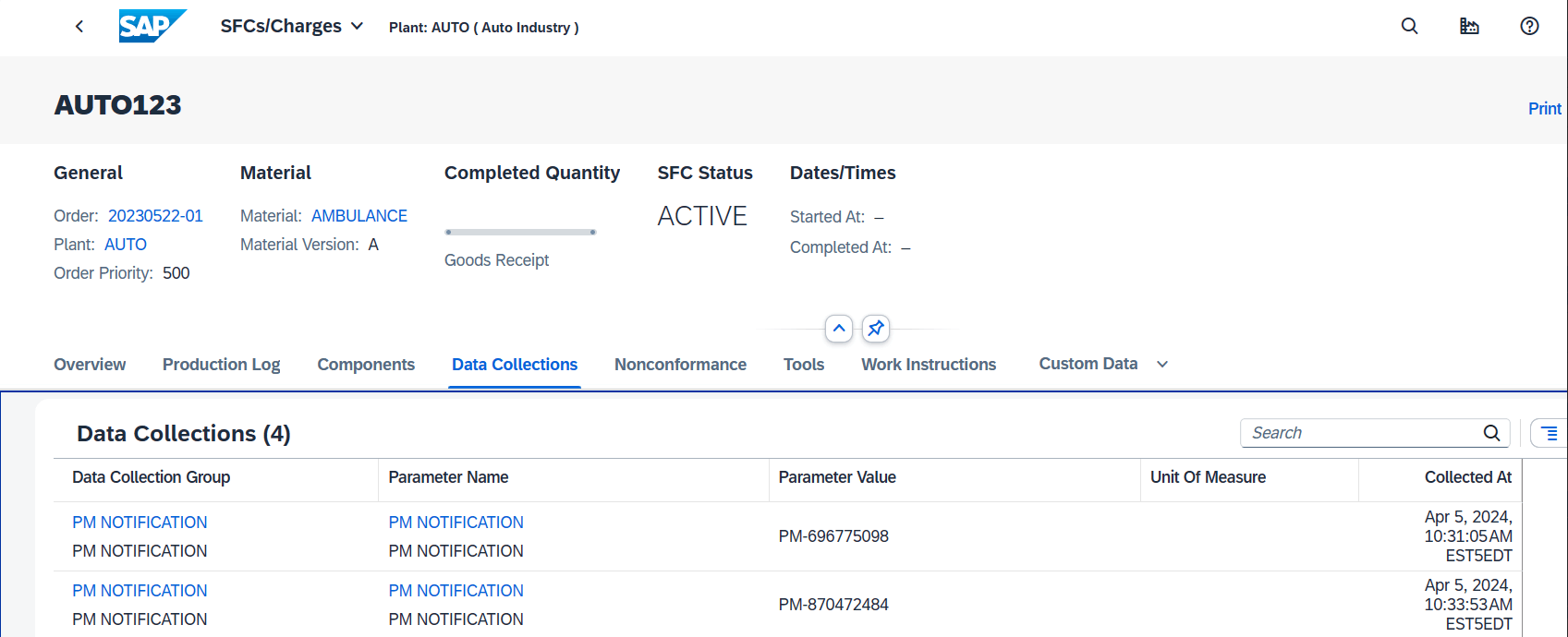 PM Notification Configuration from DMC to ERP
