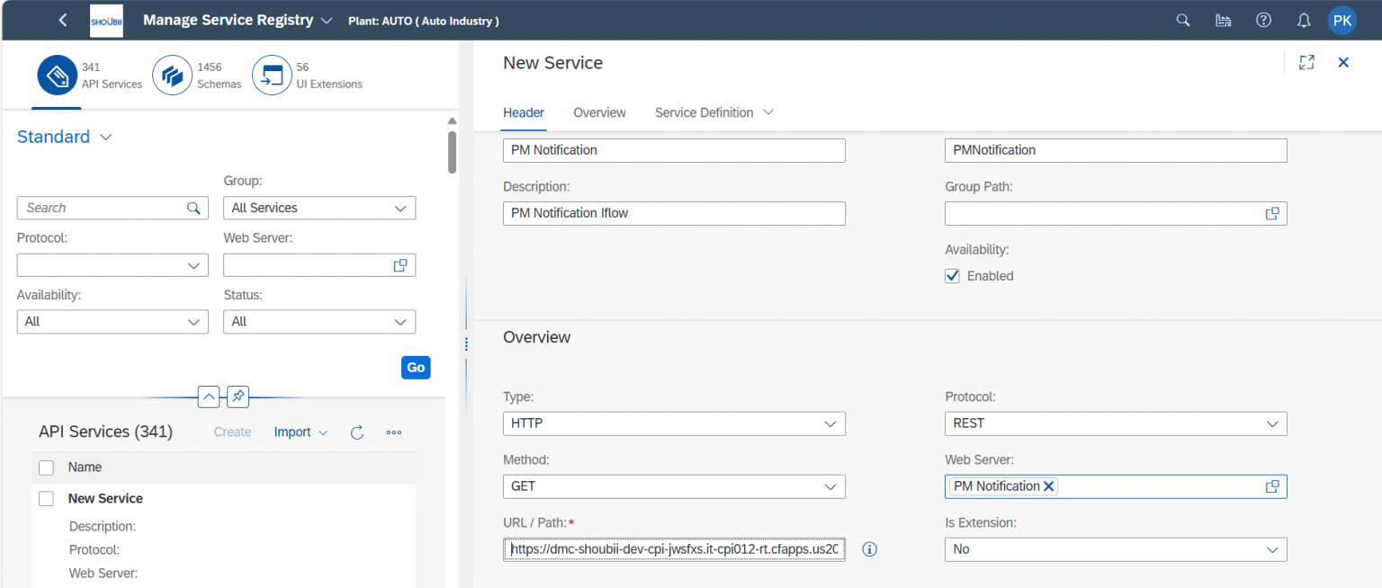 PM Notification Configuration from DMC to ERP