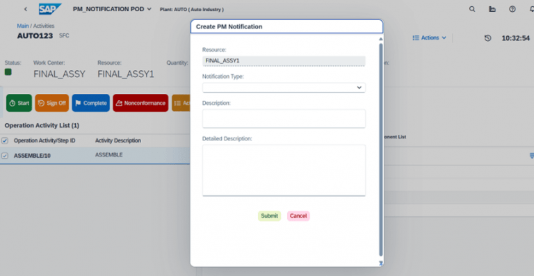 PM Notification Configuration from DMC to ERP