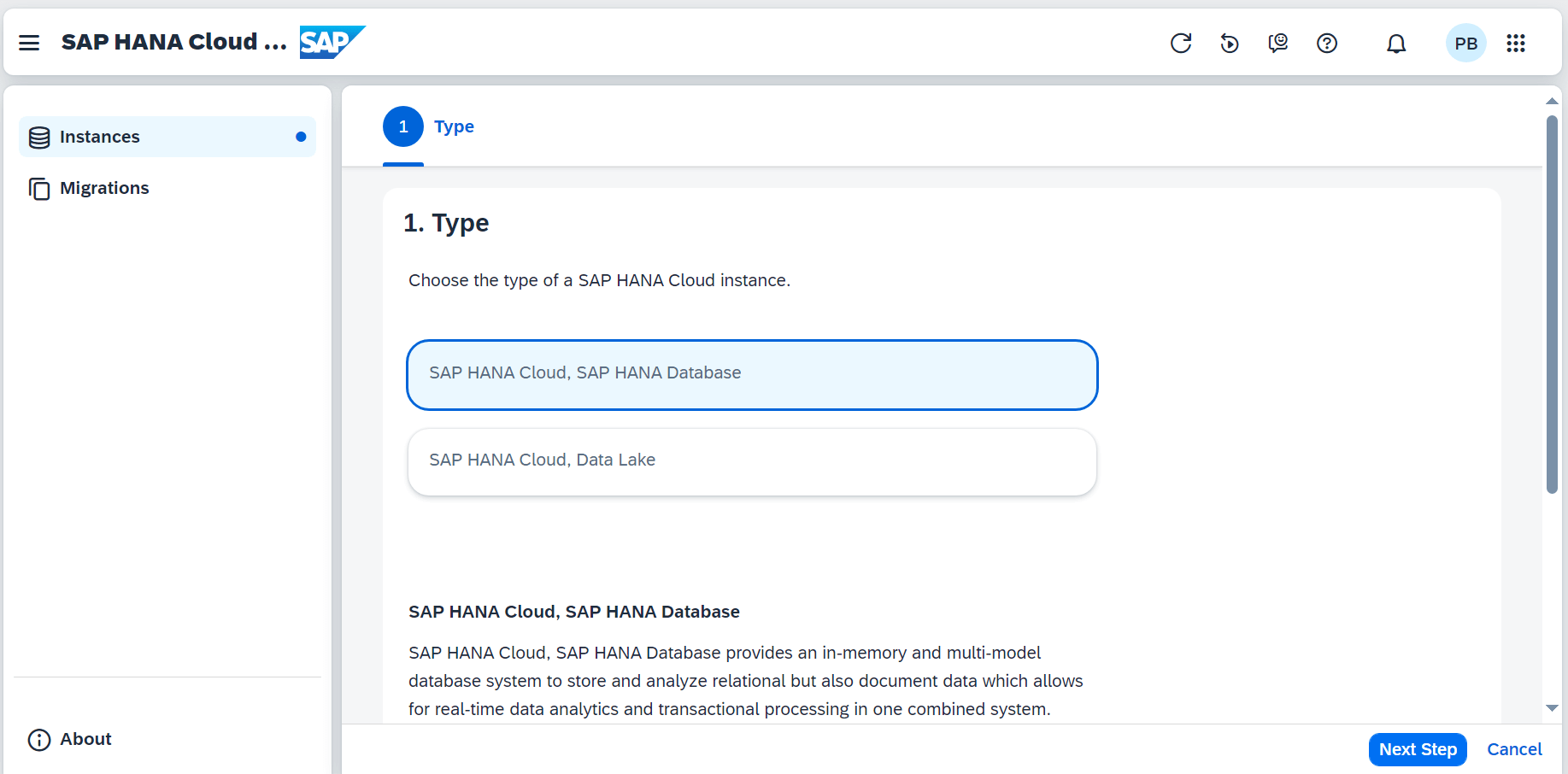 SAP HANA Database Creation from SAP BTP