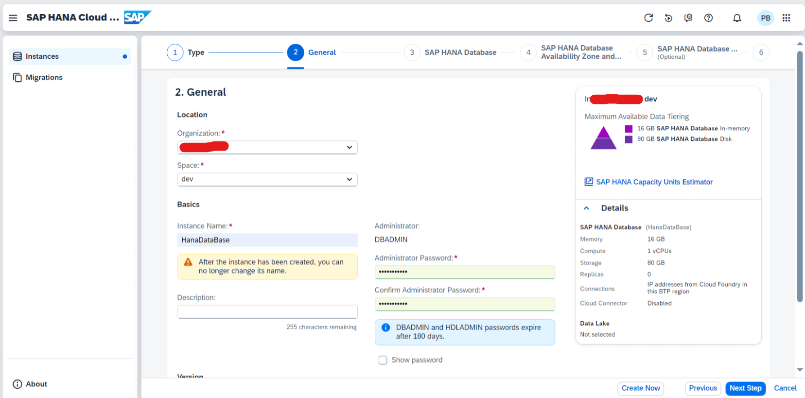 SAP HANA Database Creation from SAP BTP