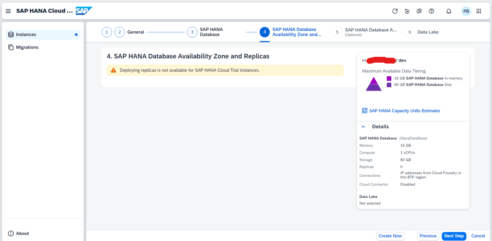 SAP HANA Database Creation from SAP BTP
