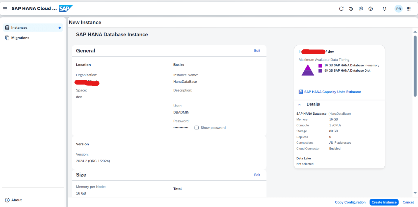 SAP HANA Database Creation from SAP BTP