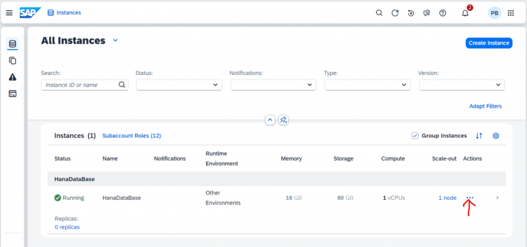 SAP HANA Database Creation from SAP BTP